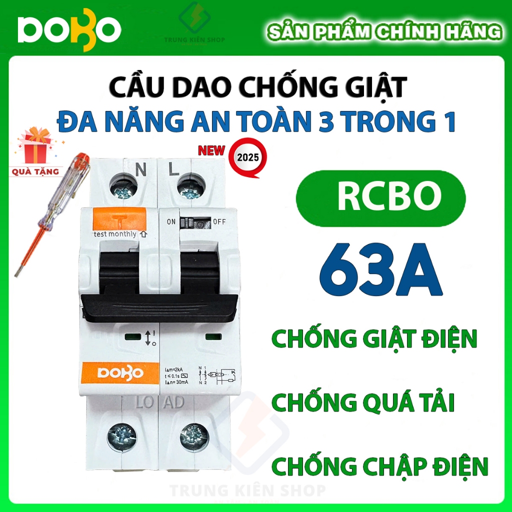 [RCBO 63A] Multifunctional 63A RCBO DOBO KOREA Anti-Shock Circuit ...