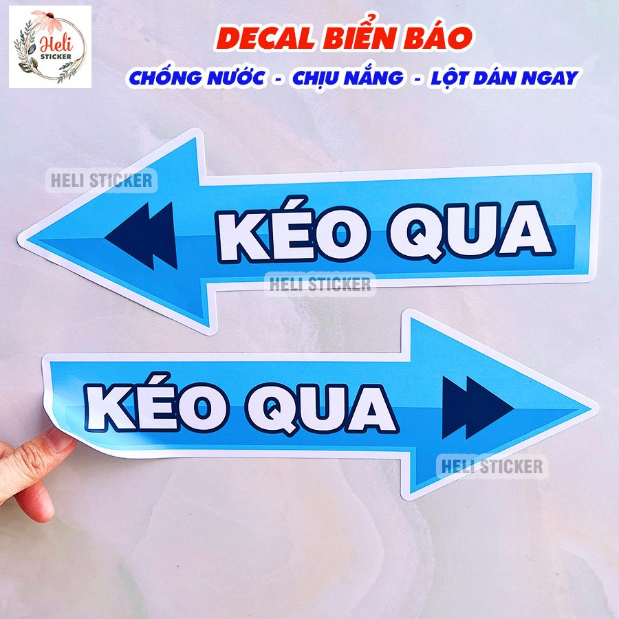 Pull Through Arrow Decal, Glass Door Sticker, Horizontal Door, Pull ...