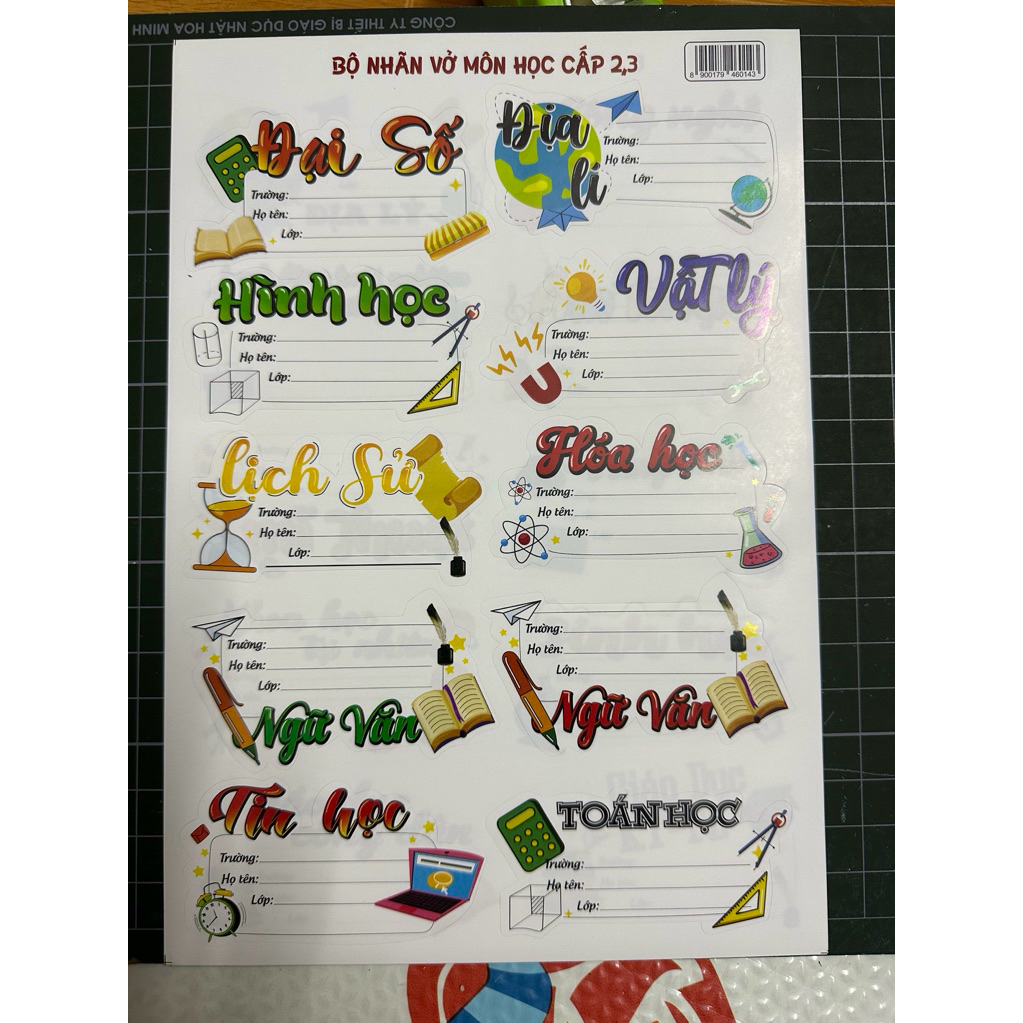 Combo of 40 grade 1/level 2/level 3 subject labels with direct decal ...