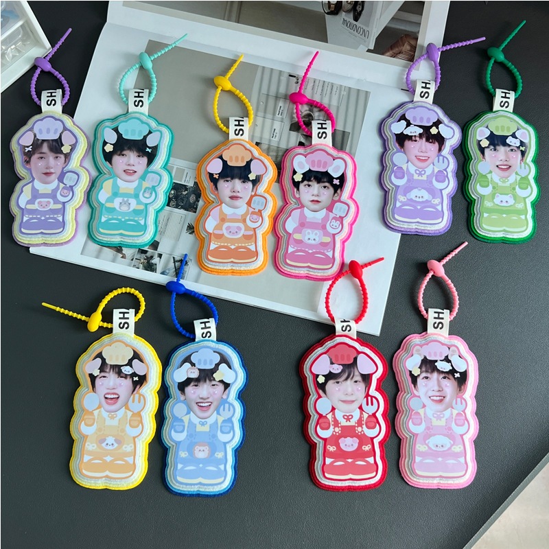 Cute felt keychain with face printed on TF Family F4 Tran Dich Hang ...