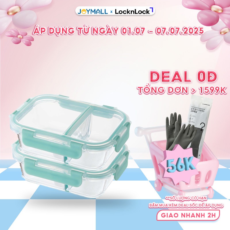 LocknLock Heat Resistant Glass Box with Dividers, Genuine Product ...