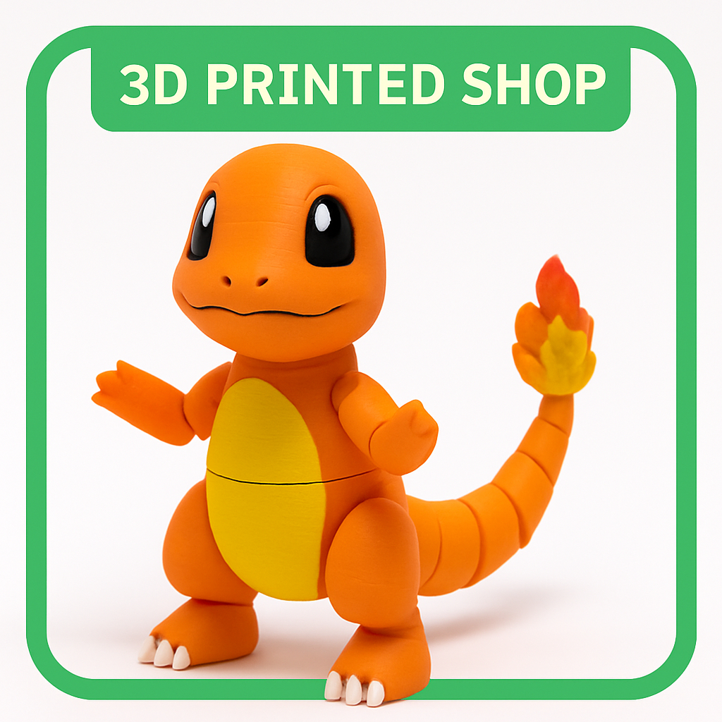 3D Printed Dynamic Joint Charmander Fire Dinosaur Model – Pokémon Toys ...