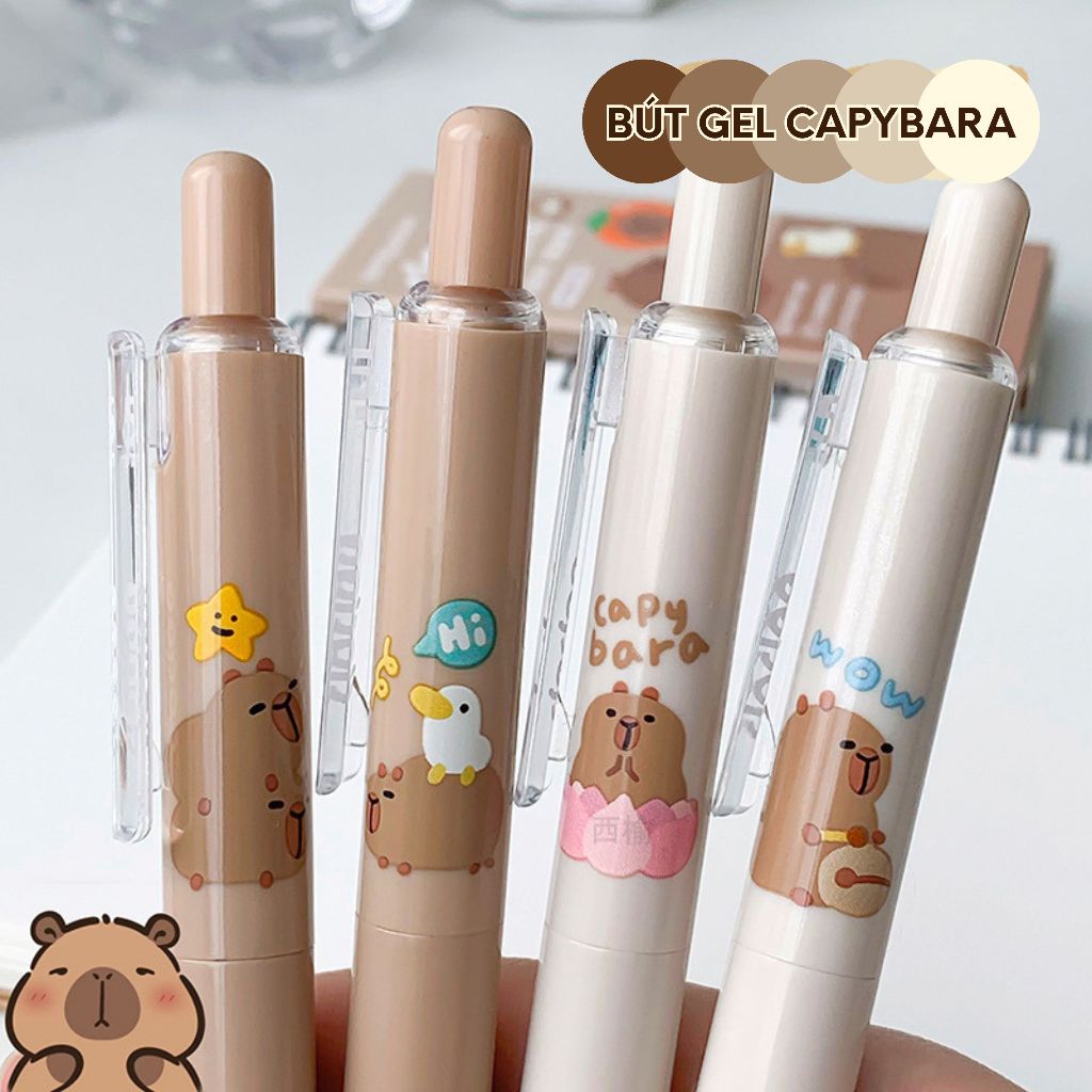 Dodoo 0.5mm press-on gel pen for writing black ink in capybara shape ...