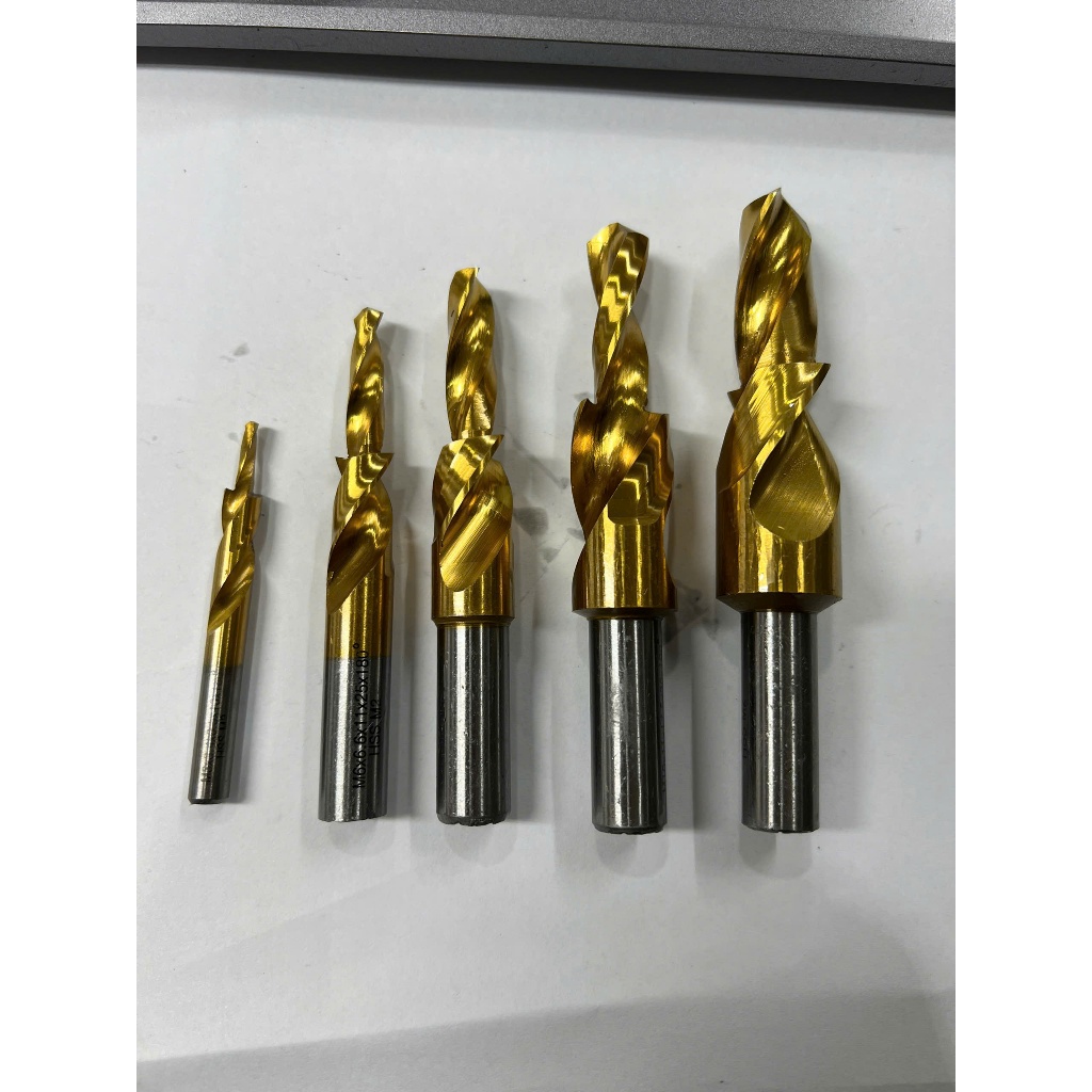 Tin-coated bolt step-down drill bit (steel, stainless steel drilling ...