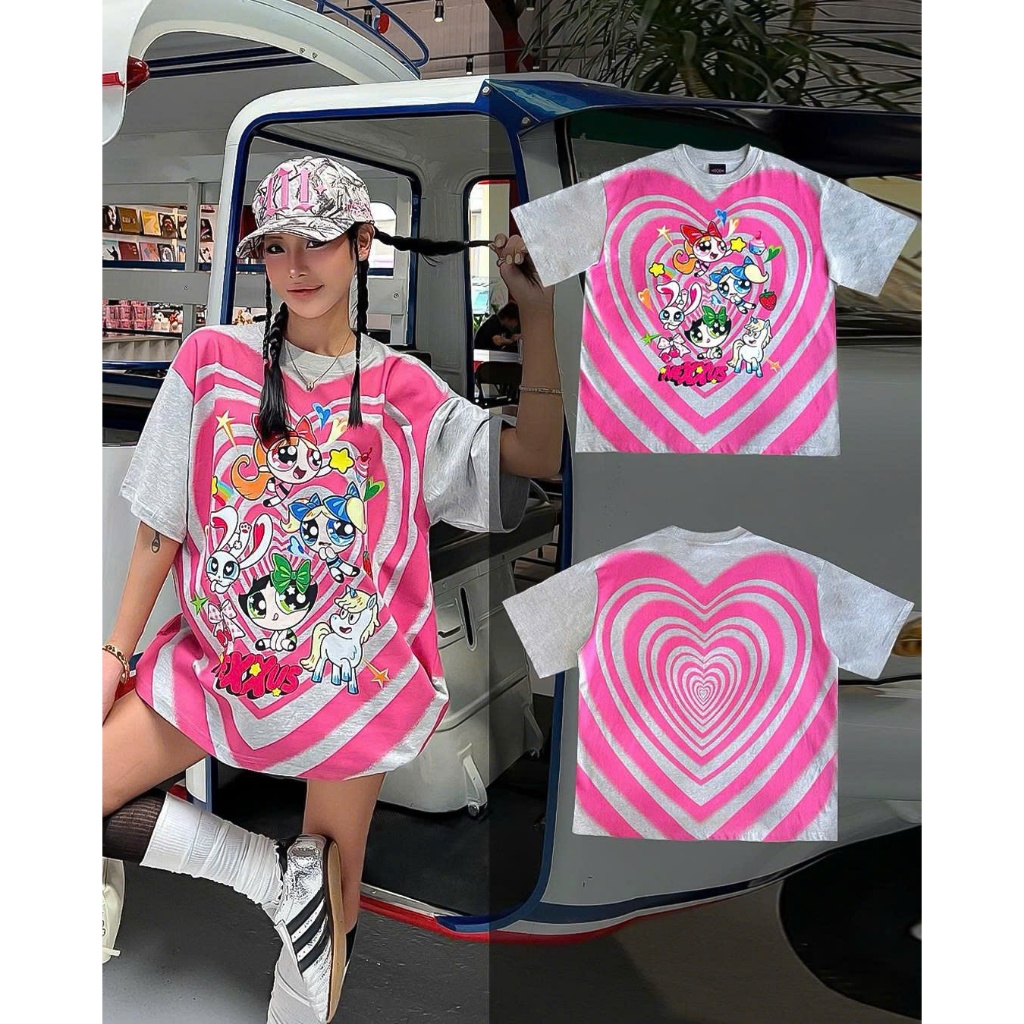 NEXXUS Heart Girl oversize t-shirt - Heart effect with holes in front ...