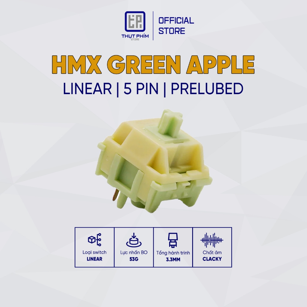 Switch HMX Green Apple Linear Mechanical keyboard Switch 5 pin pressing force 53g Key Refill ...