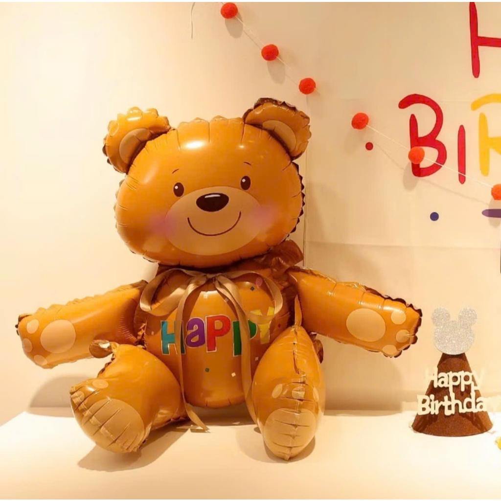4D teddy bear aluminum balloons for birthday party decoration size 50cm ...