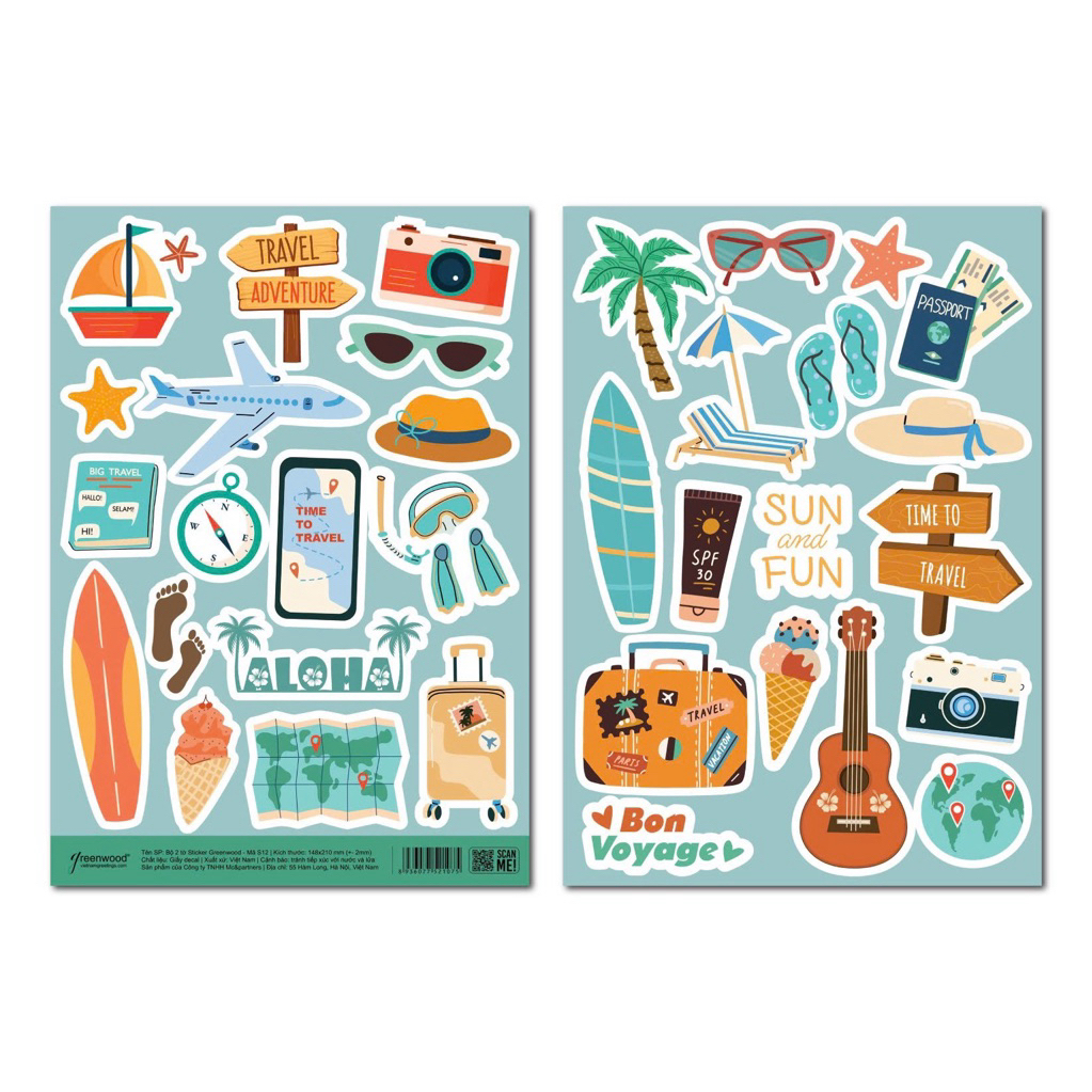 Cute stickers to decorate books, cards, personal belongings - Greenwood ...