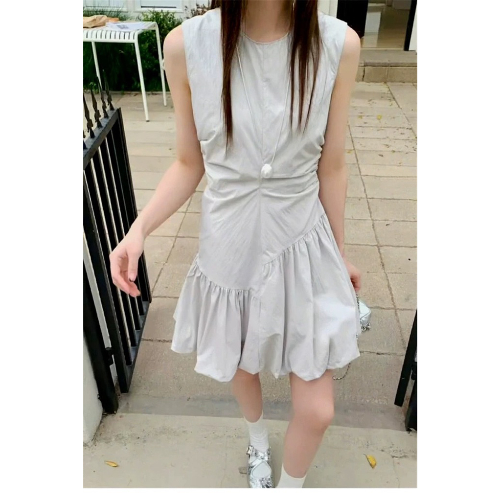 Simple squash dress with ribs (gray, black, pink) | Shopee Philippines