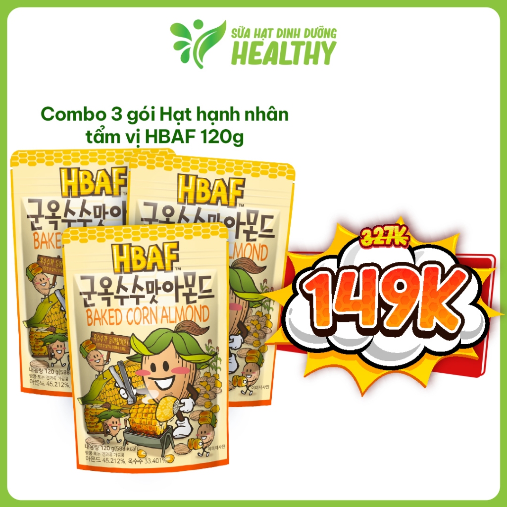 HBAF Korean Flavored Almonds 120G Many Flavors, Convenient Nutritional ...