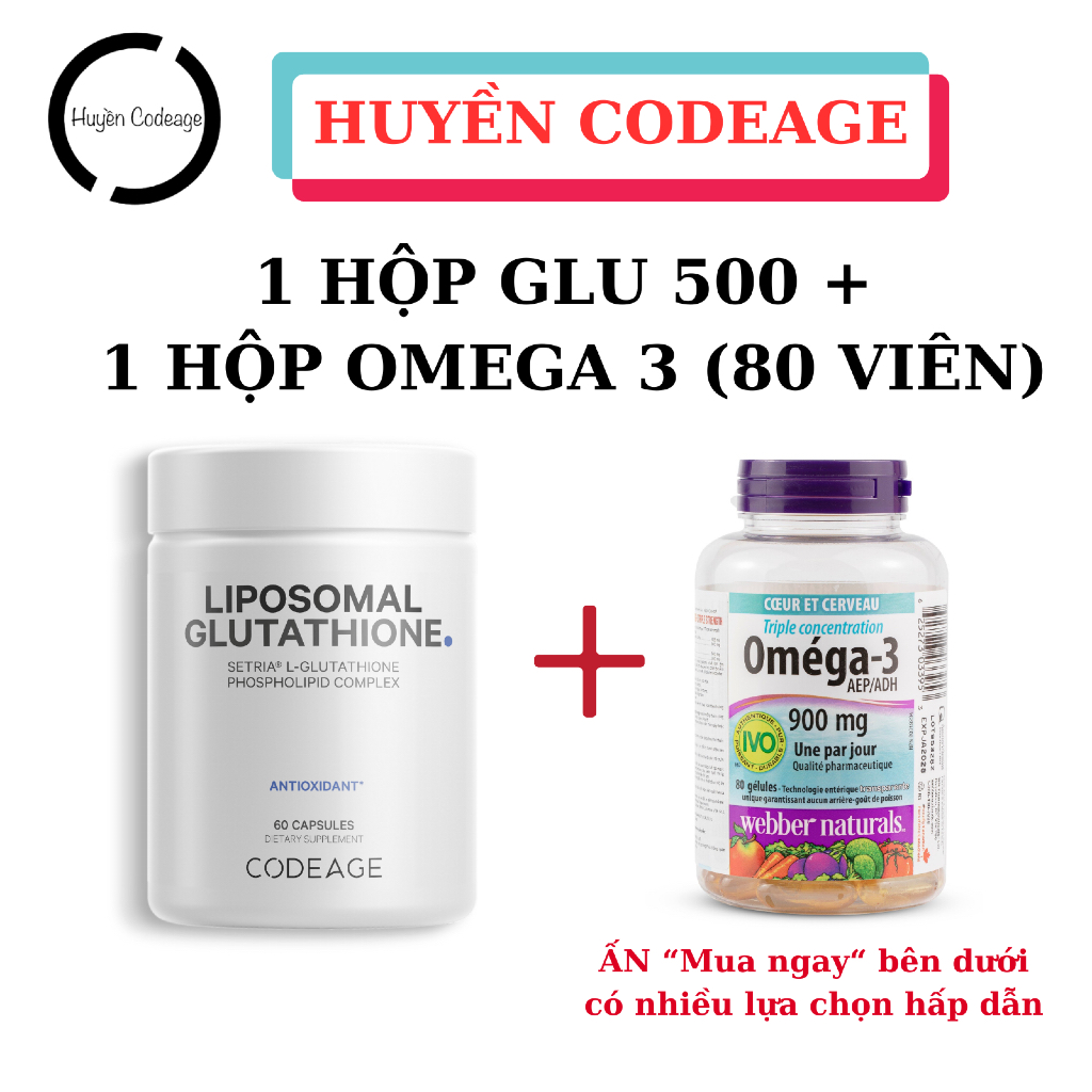 (1 GLU 500 + OMEGA 3 CANADA 80 TABLETS) Liposomal Glutathione 500mg ...