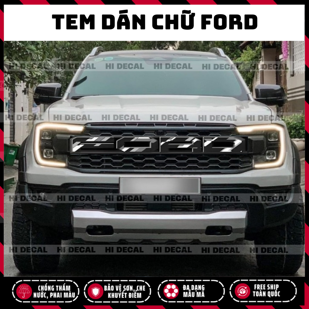 Ford lettering stickers on the front, decorative Ford Ranger - Raptor ...