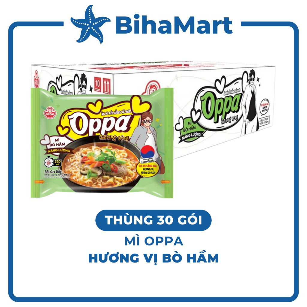 [BOX OF 30 PACK]-OTOKI- Oppa Noodles with Beef Stew flavor, Oppa Stewed ...