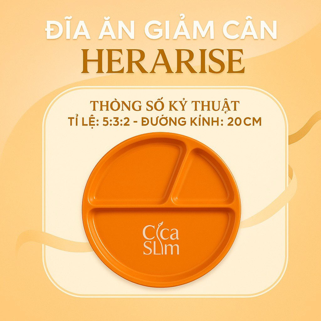 Cica Slim 5:3:2 portioned plate - Smart weight loss diet plate, calorie ...