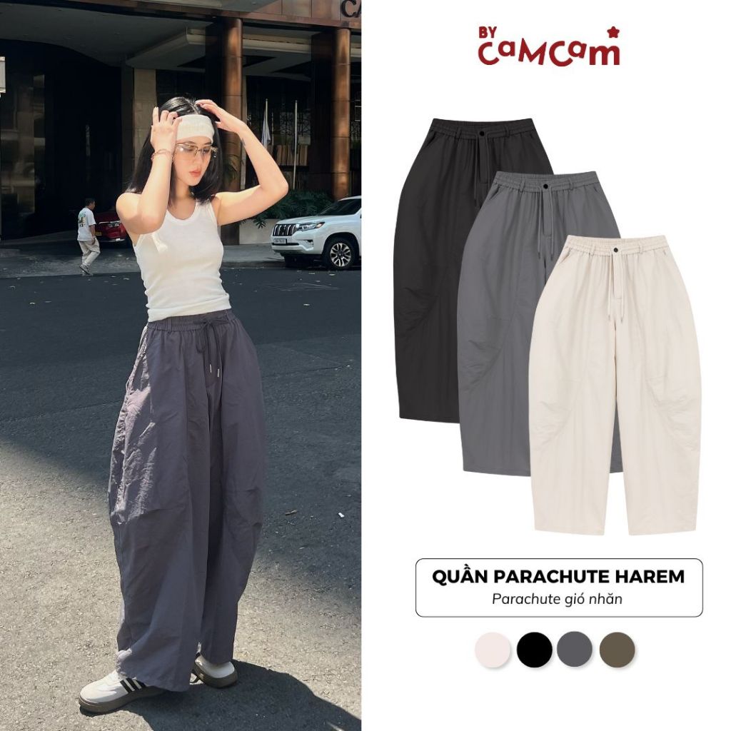 Parachute Harem Pants Bycamcam Vintage Loose Shape Japanese Easy-to-move Trousers | Shopee ...