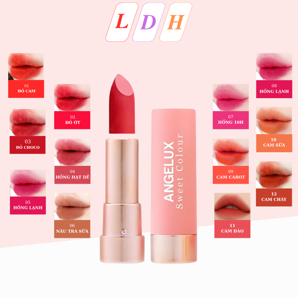 ANGELUX SWEET COLOUR 12-FIRE ORANGE lead-free lipstick, soft and smooth ...