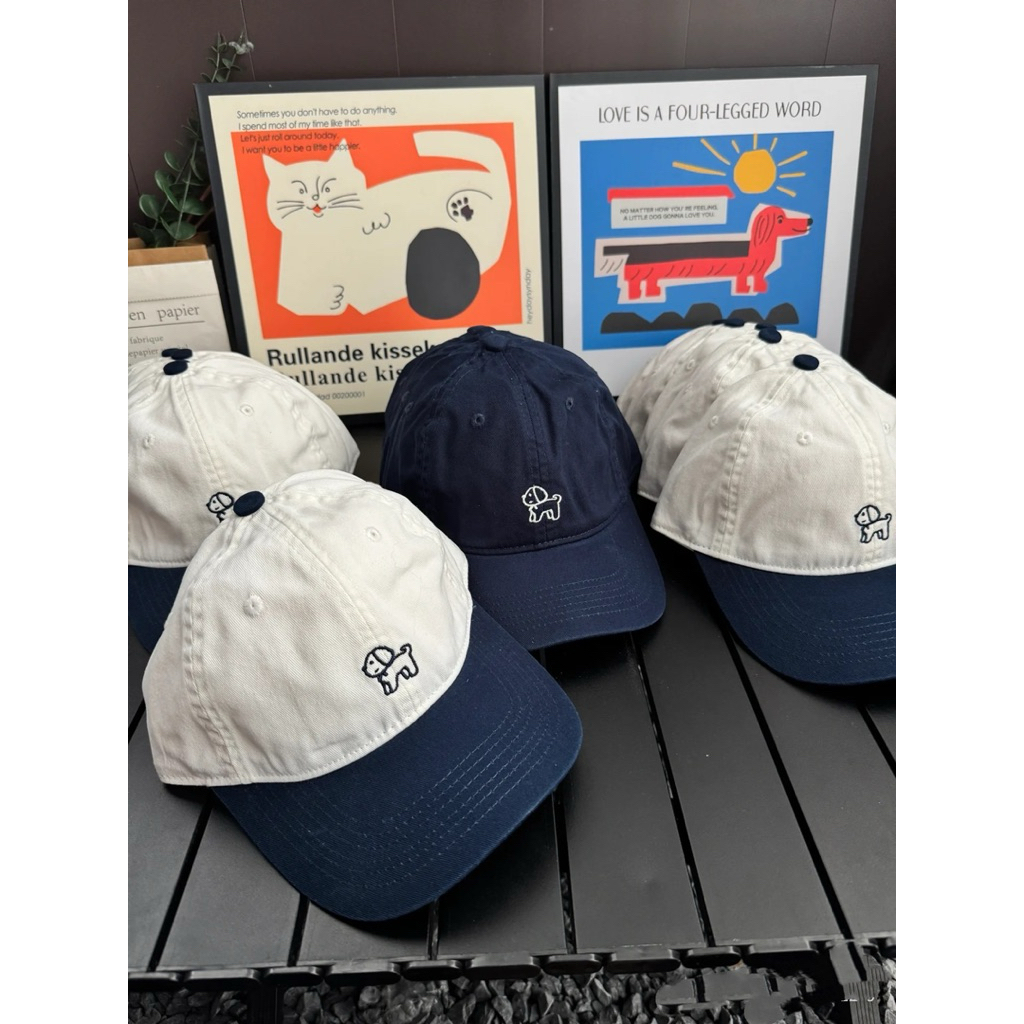 CAP SAIGON baseball CAP with cute embroidered DOG, basic, simple color ...