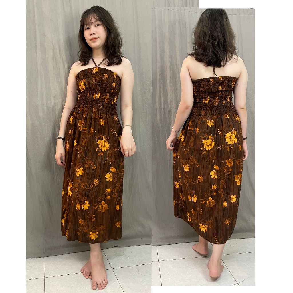 Colorful bustier beach dress | Shopee Philippines