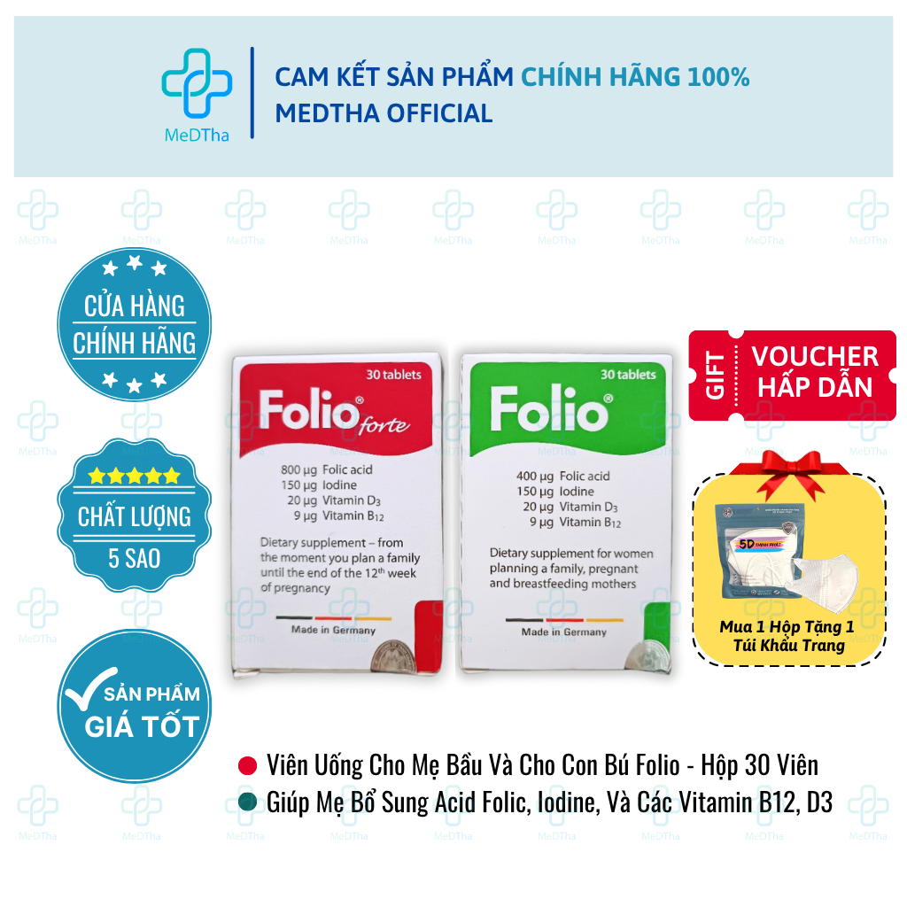 Folio Forte Pills - Folic Acid, Iodine Supplement, Egg Supplement ...
