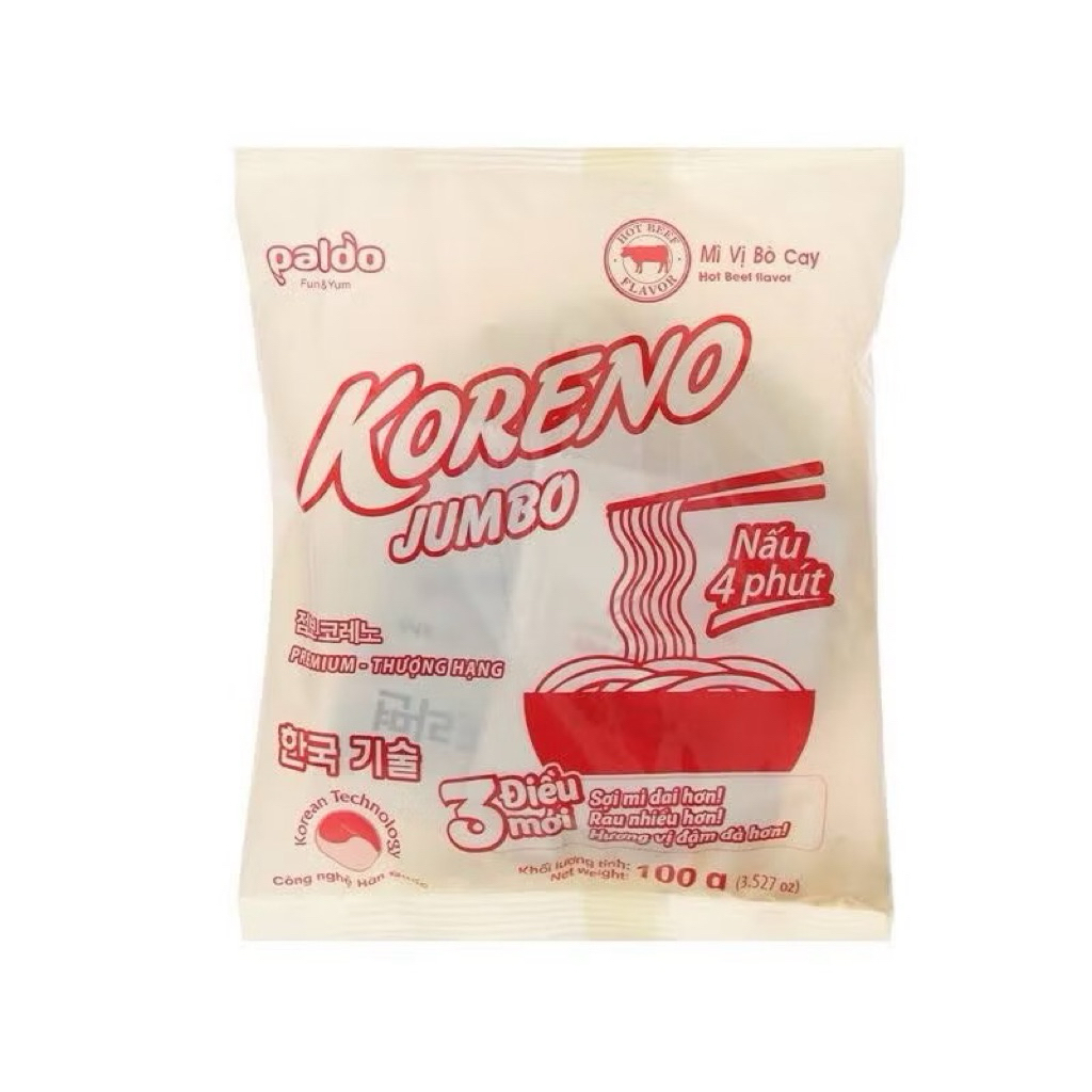 Combo 5 - 10 Packs of JUMBO KORENO Hot Pot Noodles Korean Spicy Beef ...