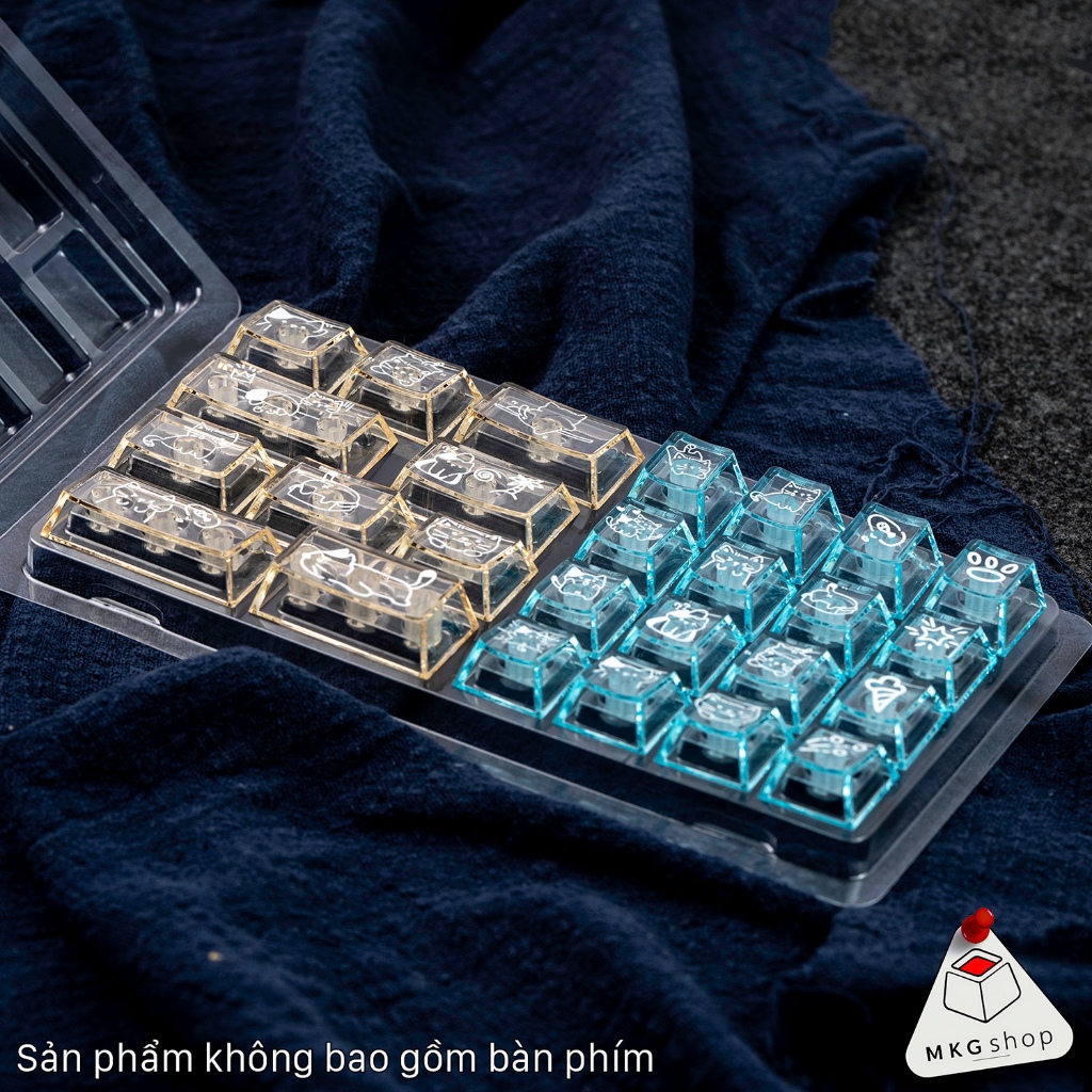Keycap modifier clear Cat - PC in UV - Transparent keyboard button with ...