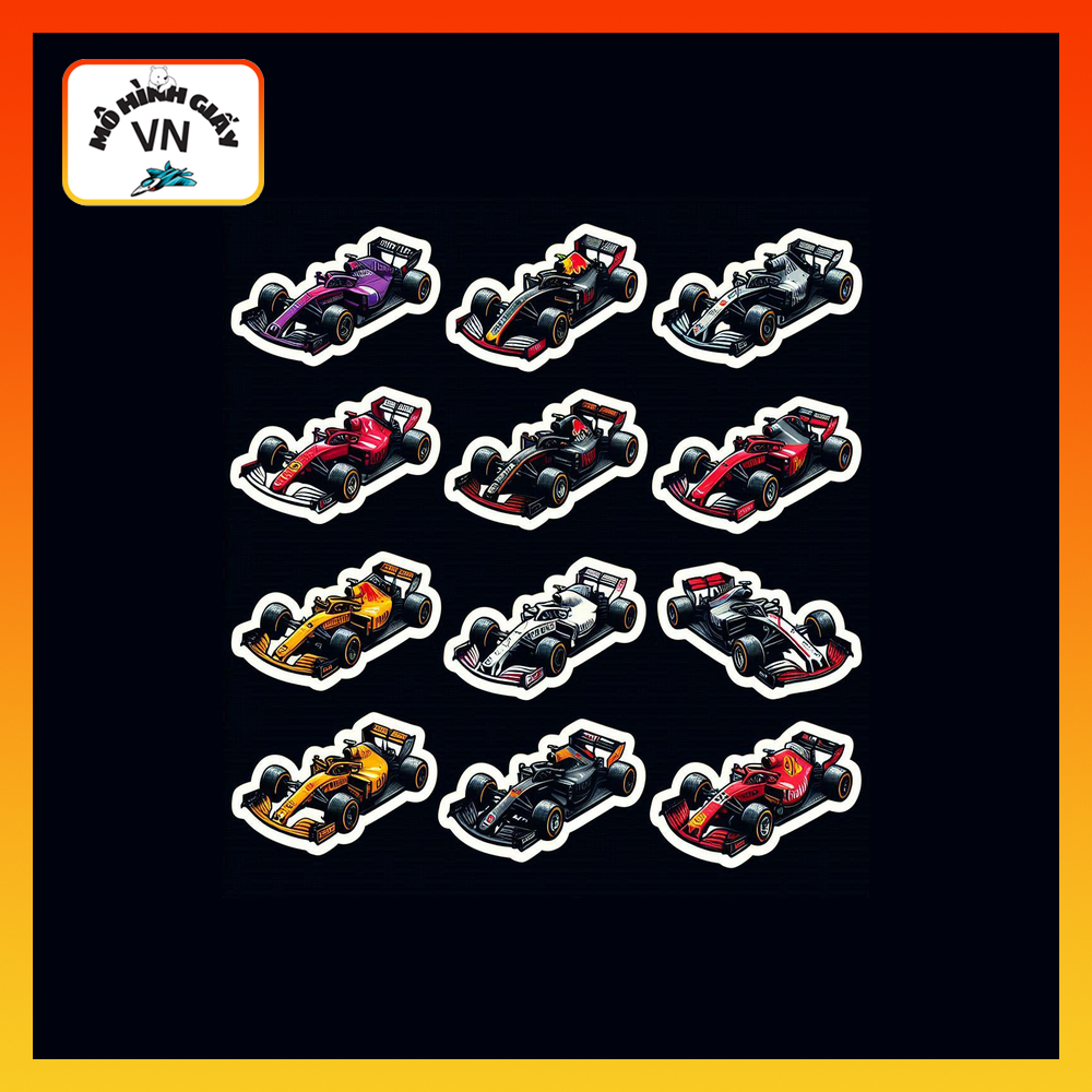 Set of 12 F1 Racing Car Stickers - MohinhgiayVN | Shopee Philippines