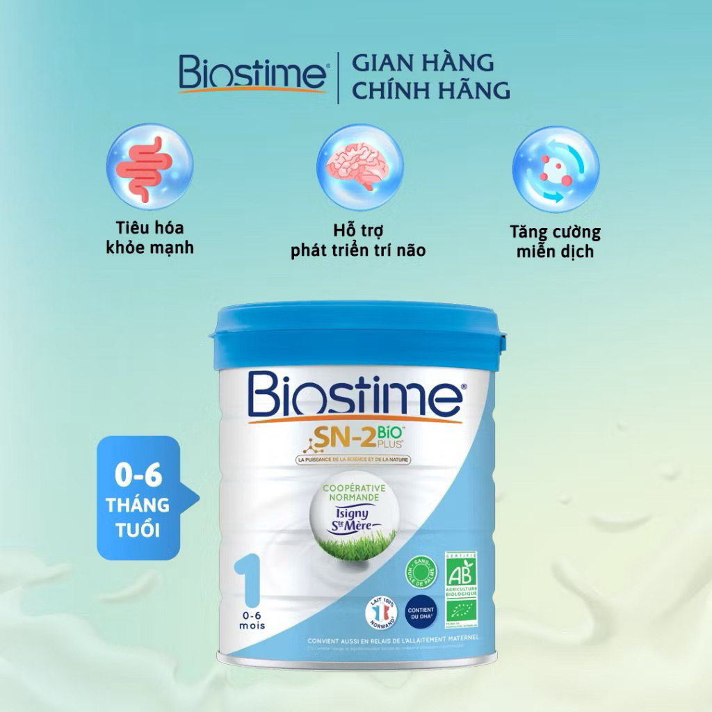 Biostime SN-2 Bio Plus Organic 100% Organic Cow's Milk No. 1 Box 800g ...