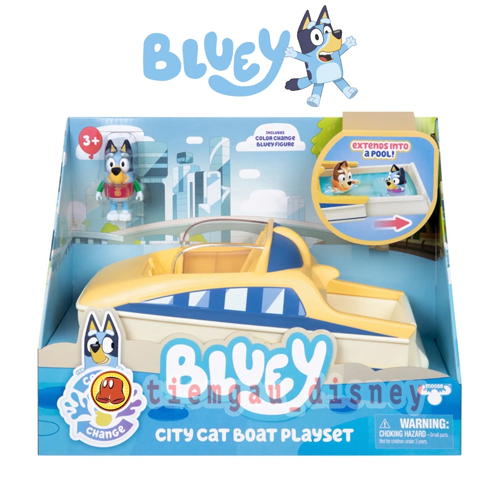 BLUEY toy set with Bluey City Cat Boat Playset theme – with Color ...