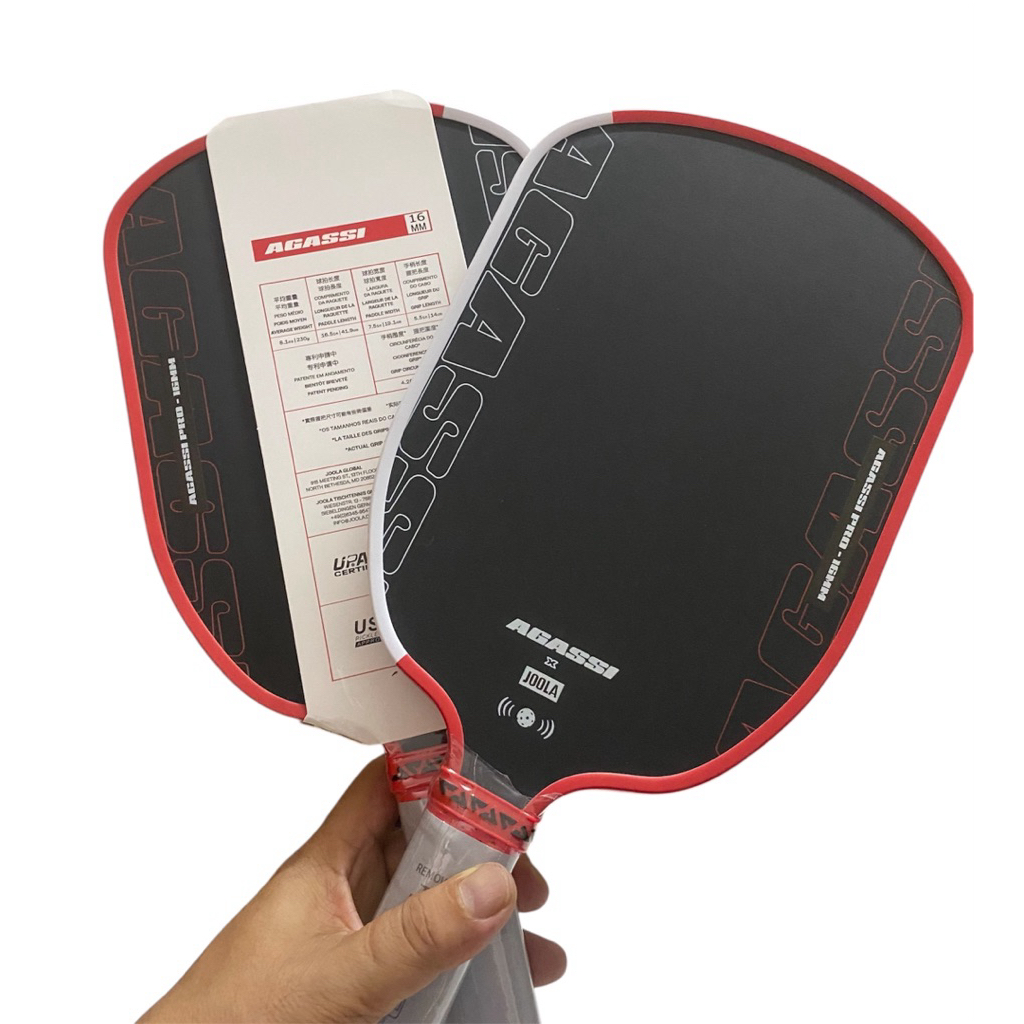Joola x Agassi Pro Check NFC Pickleball Racket, Metal Handle, 16mm ...