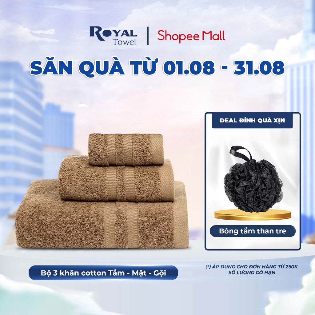 Combo of 3 Towels: Bath Towel, Shampoo Towel, Royal Towel 100% Soft ...