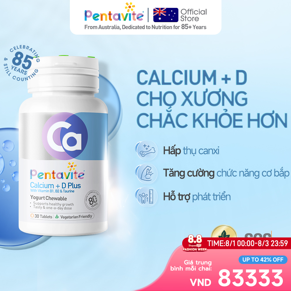 Pentavite Calcium+D Plus Yogurt Chewable Calcium Yogurt 5in1 Taurine ...
