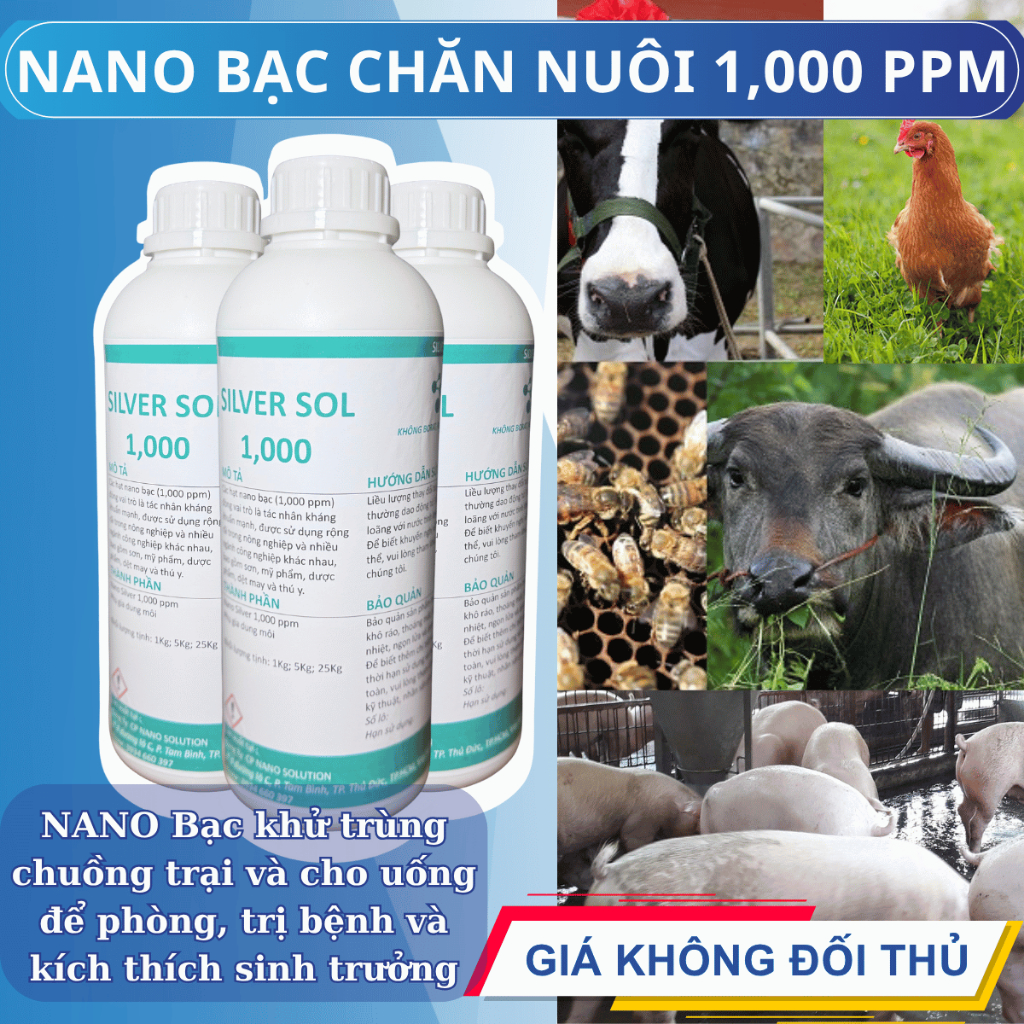 Nano silver solution 1000ppm 1 liter, nano silver technology solution ...