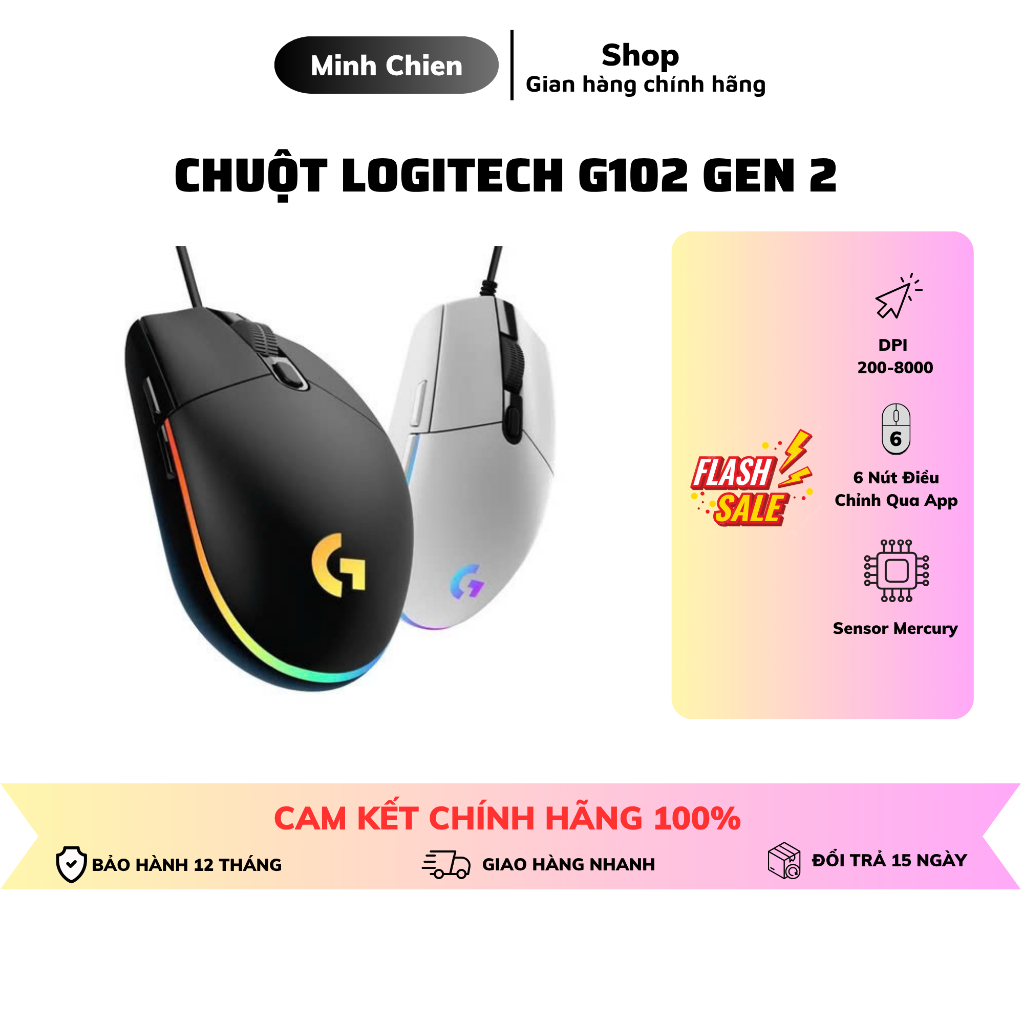 Logitech G102 / G203 Lightsync LED RGB Gaming Mouse - Genuine | Shopee ...