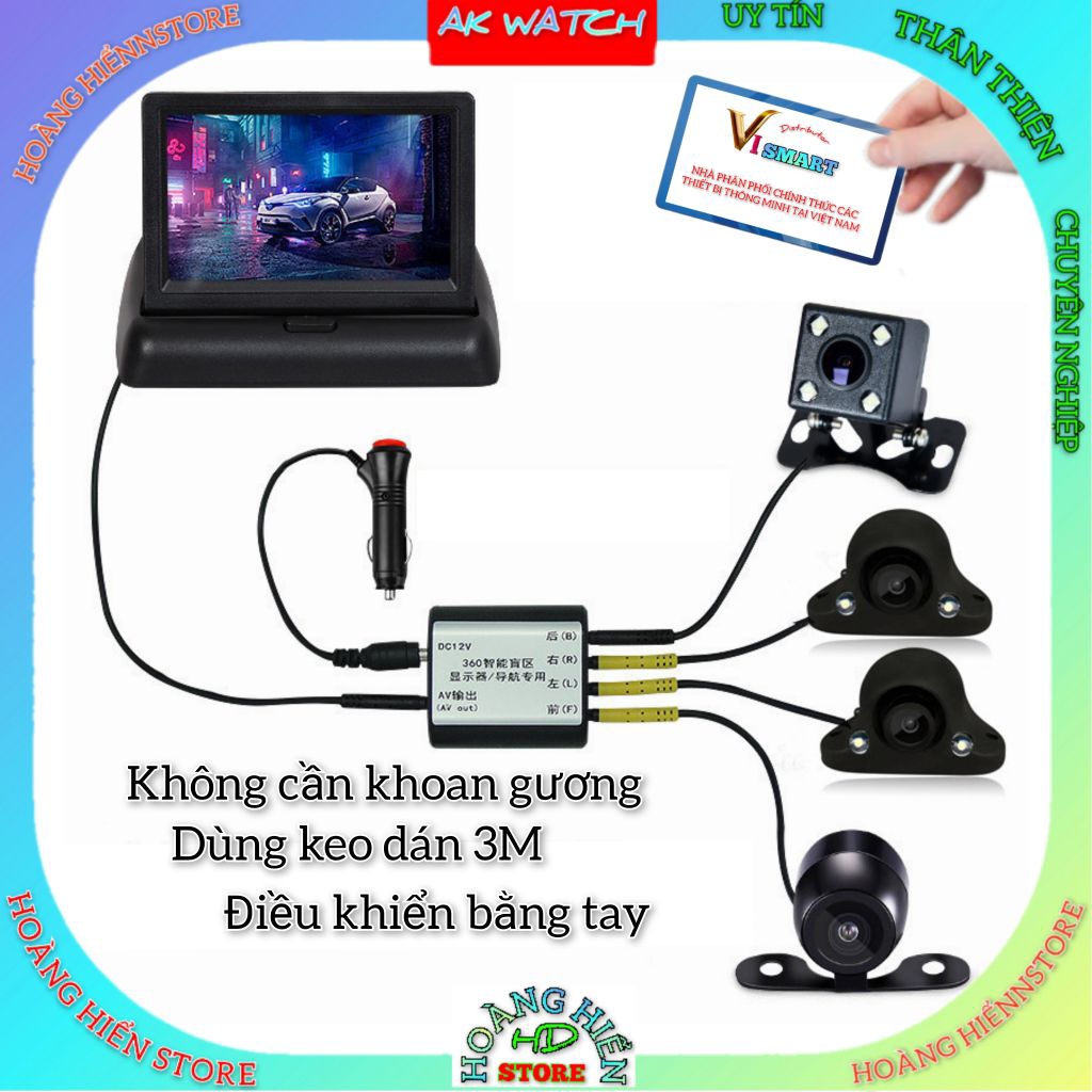 ViSmart Camera folding screen with Led mirror light, no drilling ...