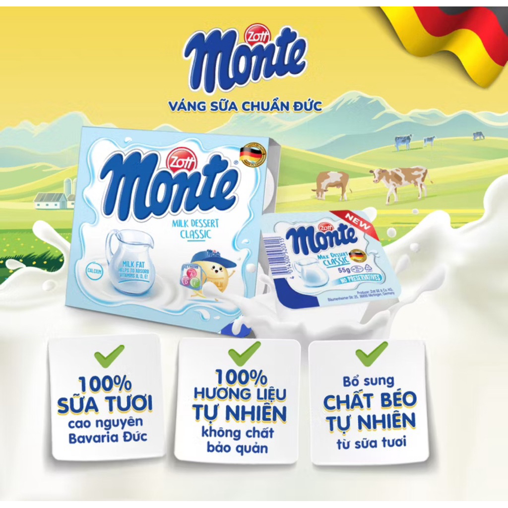 Zott Monte Classic milk whey imported from Germany (55g blister pack x ...
