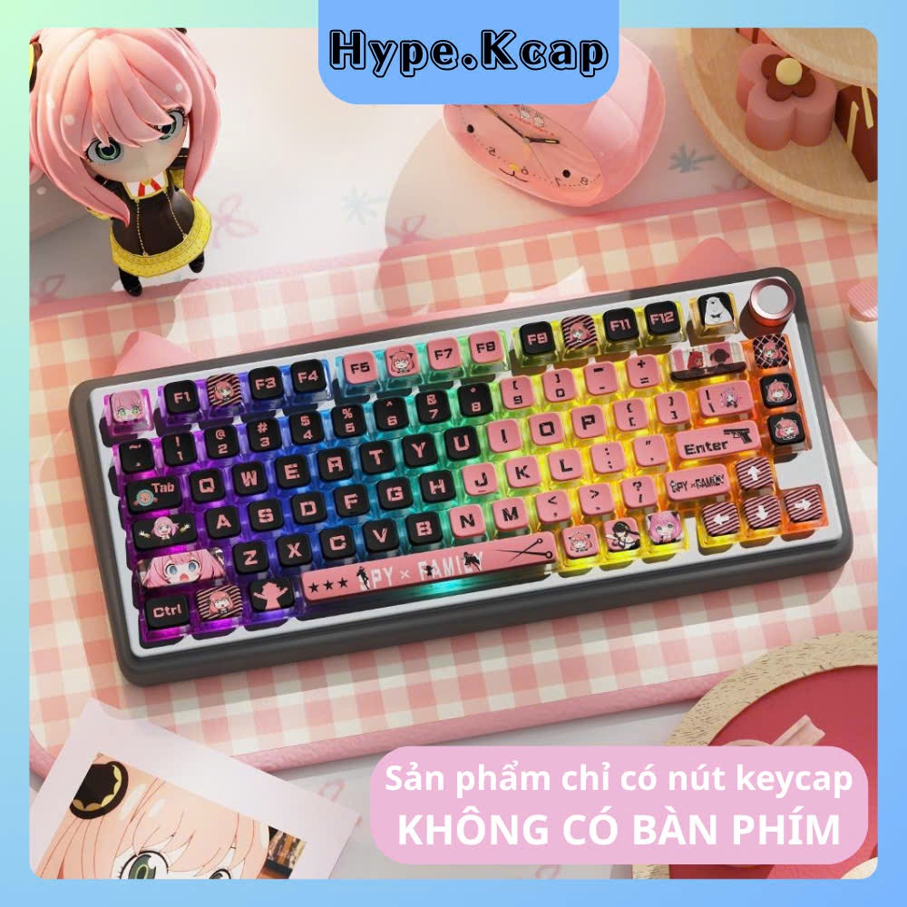 Anya Spy x Family Keycap Pudding side transparent with 4-sided led MSA ...