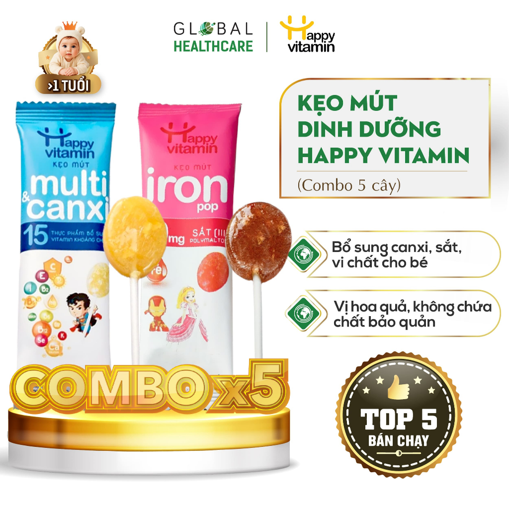 Happy Vitamin lollipop supplements Calcium/Iron, increases baby's ...