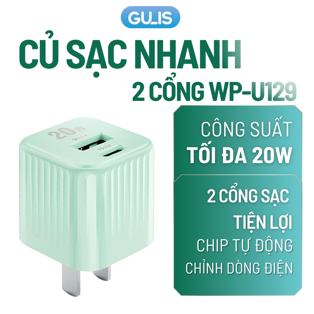 Fast charger, 2-port fast charger that supports fast charging WP-U129 ...