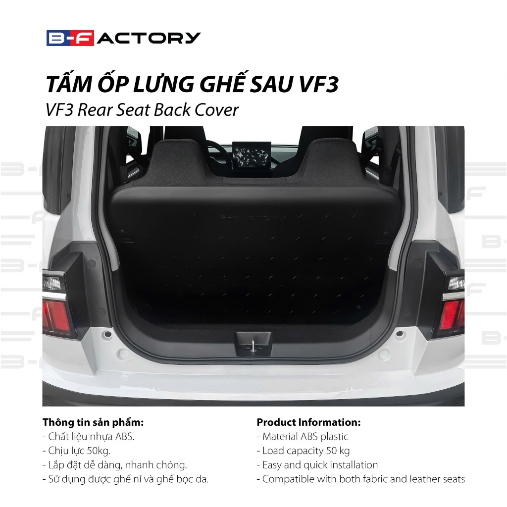 Vinfast VF3 B-Factory Vietnam Rear Seat Cover - Genuine store with fast ...