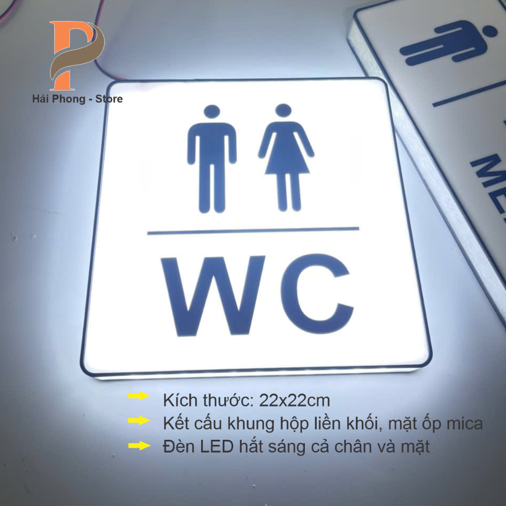 LED WC signs, glowing WC signs, men's and women's toilet signs, LED ...