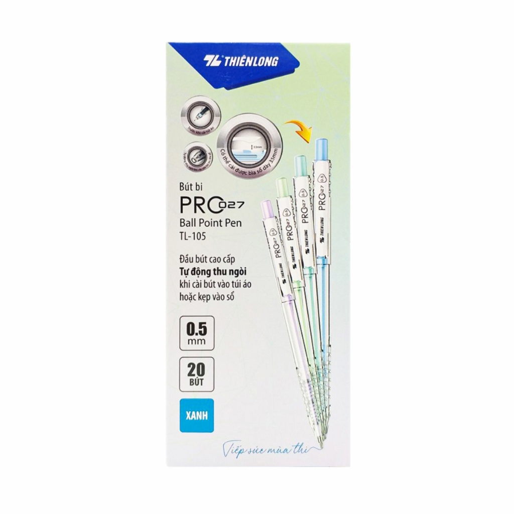 Combo of 5 ballpoint pens PRO 027 Thien Long TL-105, student ballpoint ...