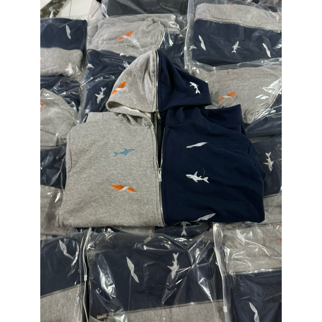 Jacket 2-piece small fish blue and gray | Shopee Philippines