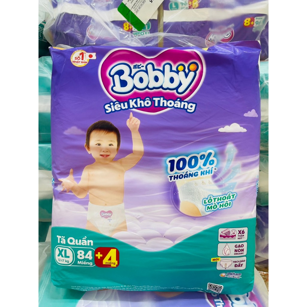 Bobby Diaper Pants Super Dry - 100% Breathable Mega Jumbo M112/L96/XL84 ...