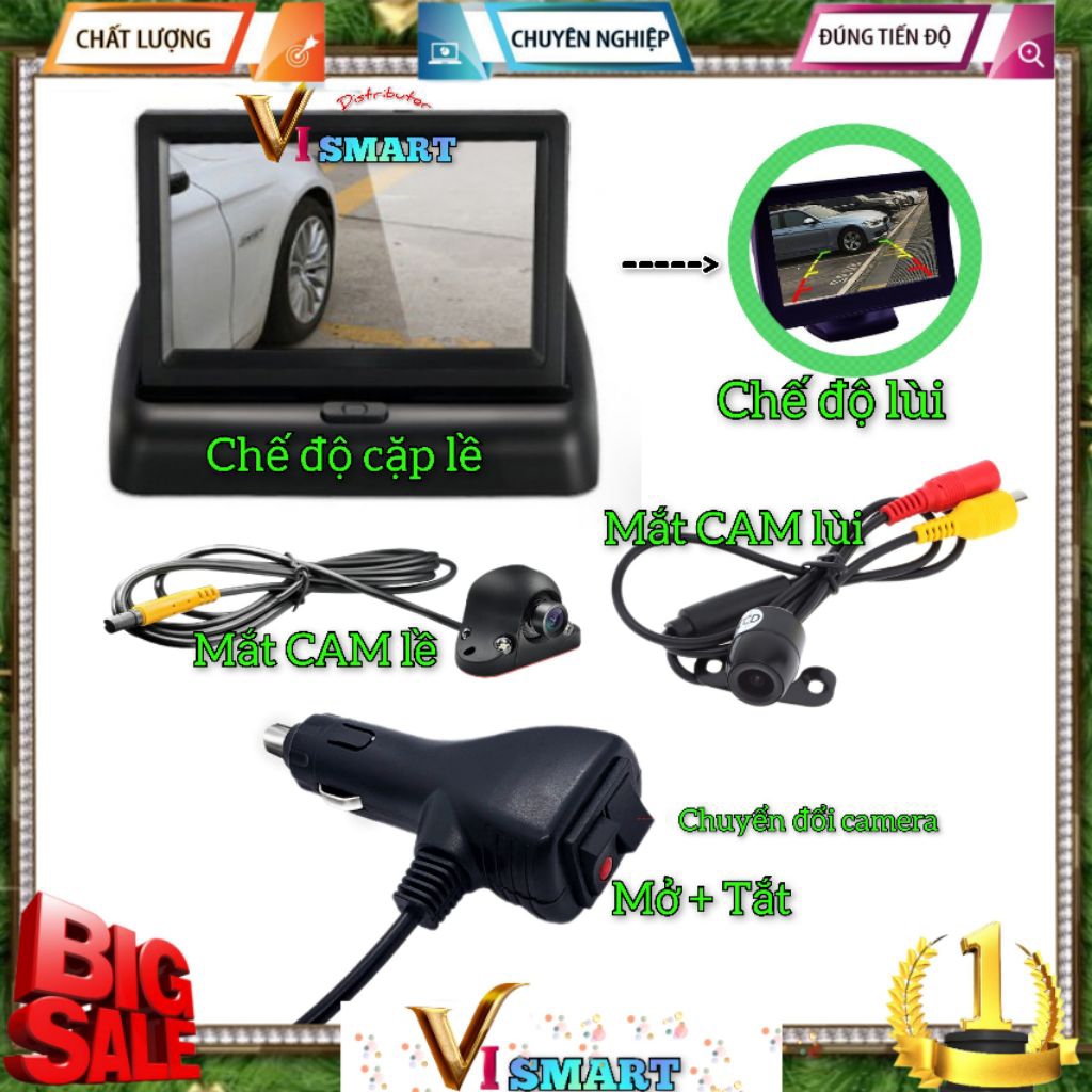[ ViSmart ] Camera set sidebag + 1 screen reverse, side cam with Led ...