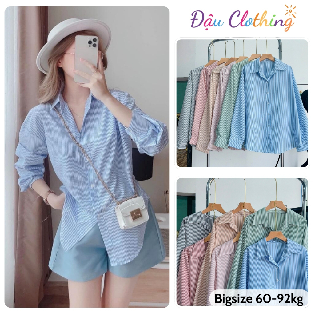 Women's big-size long-sleeved plaid shirt with loose shape in soft silk ...