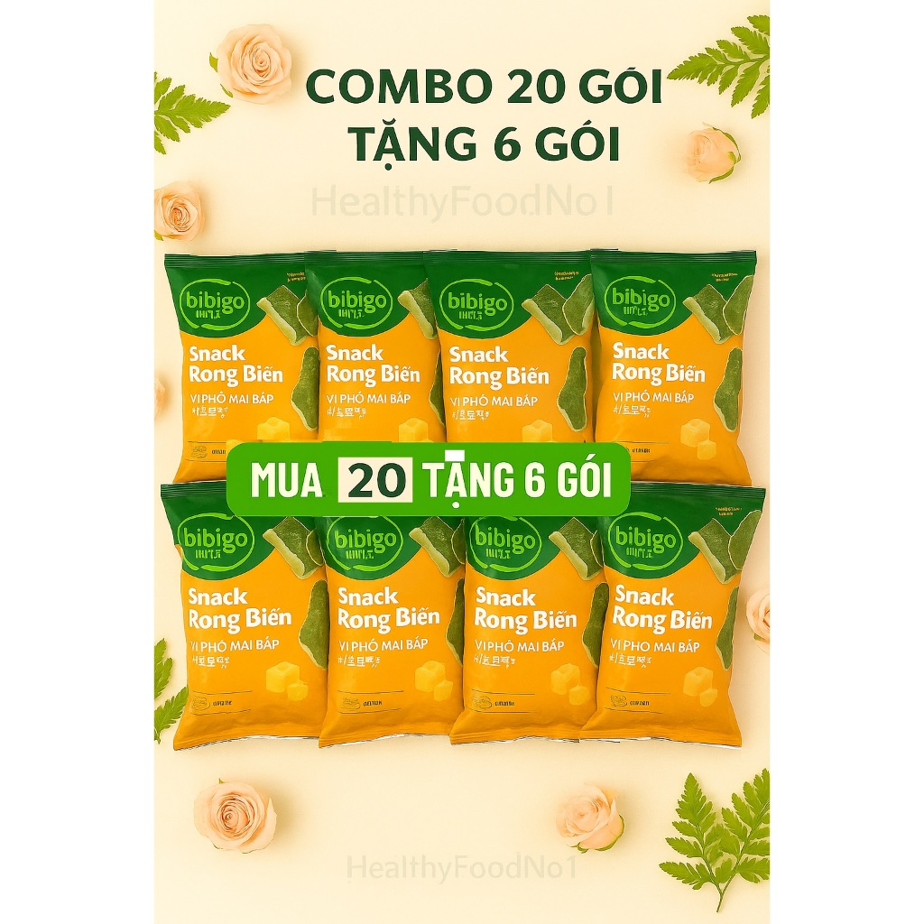 Combo of 20 packs of bibigo seaweed snacks - free 6 random packs ...