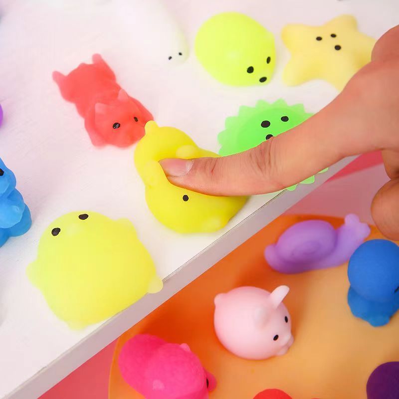 Set of 5 cartoon squishy mochi rubber Soft silicone stress relief ...