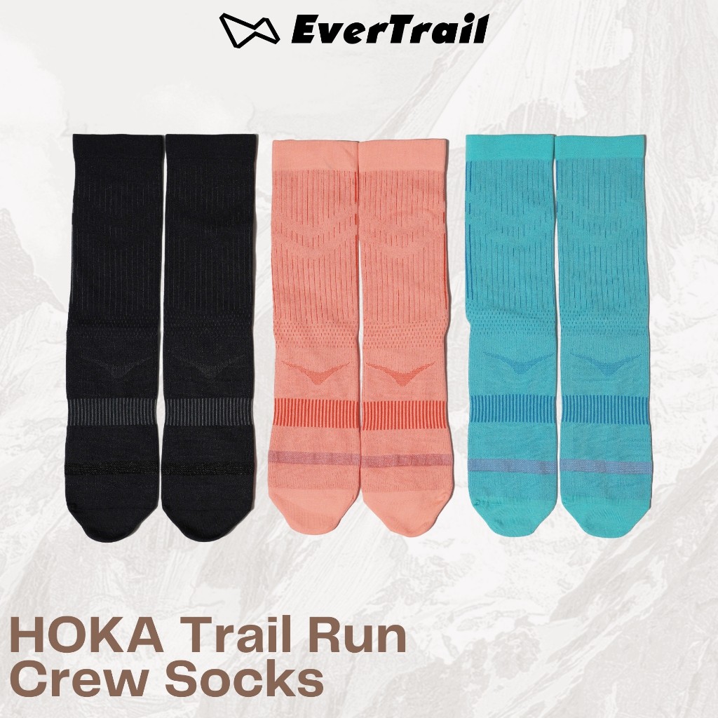 Hoka Trail Race Crew Socks Running Socks Trail Running Socks | Shopee ...