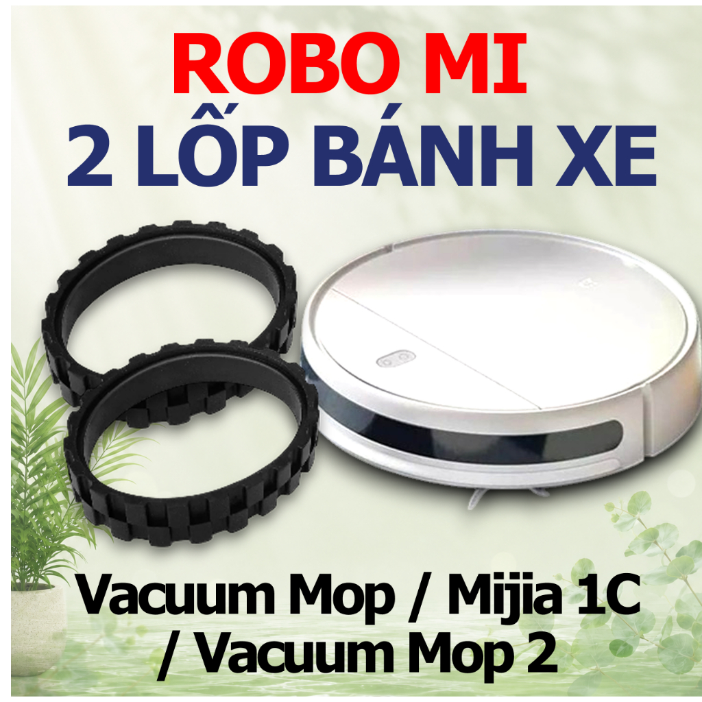 Set of 2 Replacement Tires and Wheels for Xiaomi Vacuum Mop / Mijia 1C ...