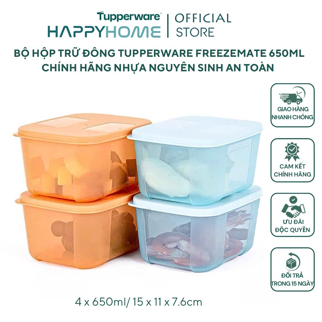 Genuine Tupperware Freezemate 650ml Freezer Box Set - Virgin Plastic ...